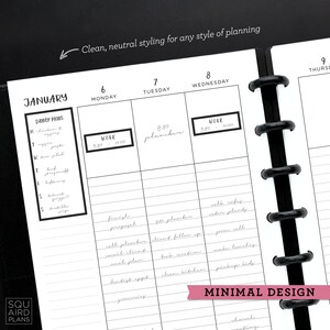 Undated Weekly Planner Printable • Lined Top Box Layout • 5.5" X 8.5 ...