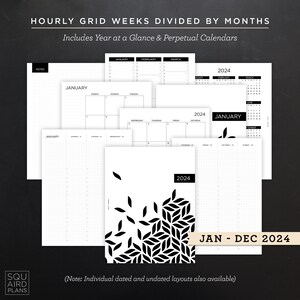 2024 Combined Planner Printable Hourly Grid Layout 8.5x11 Letter/binder ...