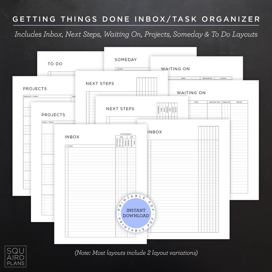 GTD Inbox Collection Getting Things Done Inbox / Task - Etsy
