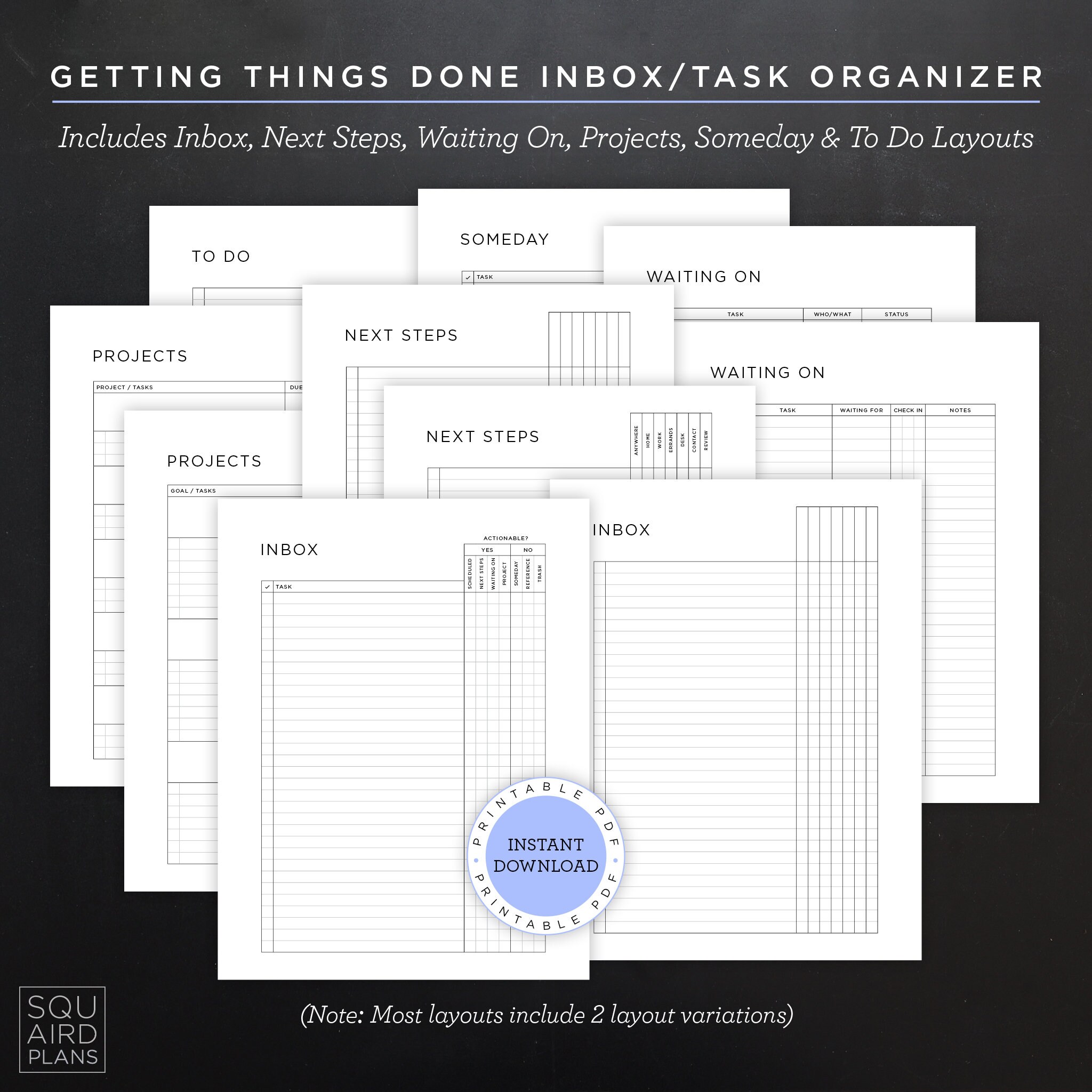 GTD Inbox Collection Getting Things Done Inbox / Task - Etsy