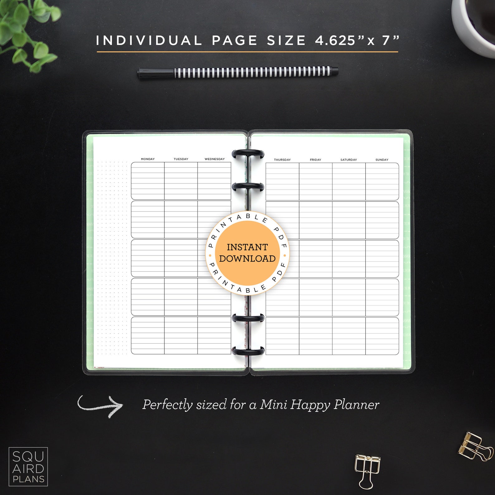 Undated Weekly Planner Printable Subject Layout - Etsy