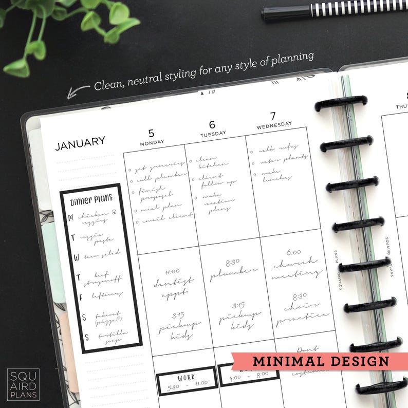 2026 Combined Planner Printable • Vertical Layout • 7" X 9.25" HP ...