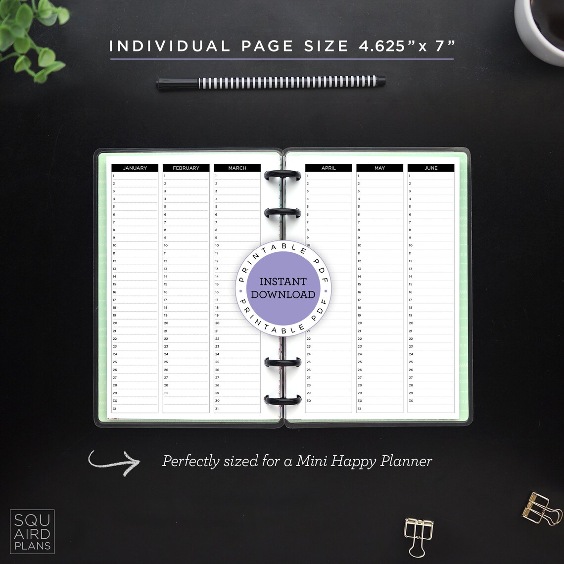 Undated Yearly Planner Printable Perpetual Layout | Etsy