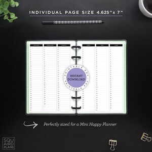 Undated Yearly Planner Printable • Perpetual Layout • 4.625" X 7" HP ...