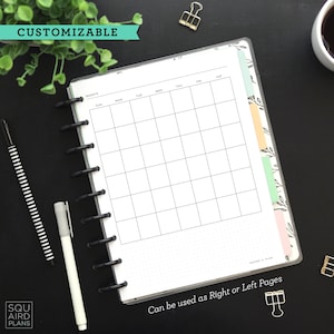 Undated Monthly Planner Printable • Single Page Layouts • 7 "x 9.25" HP ...