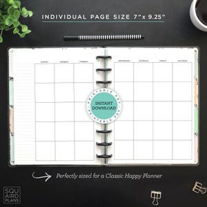 Undated Monthly Planner Printable • Split Page Layout • 7 "x 9.25" HP ...
