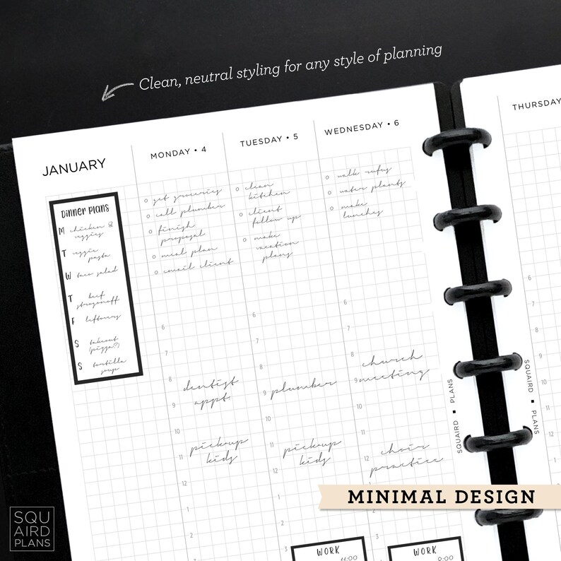 2027 Weekly Planner Printable • Hourly Grid Layout • 5.5