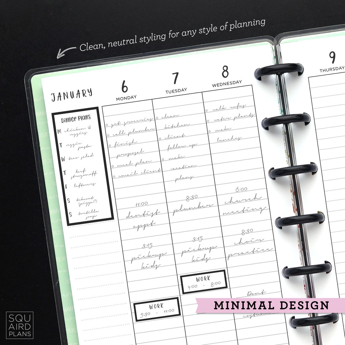 Undated Weekly Planner Printable Lined Vertical Layout - Etsy