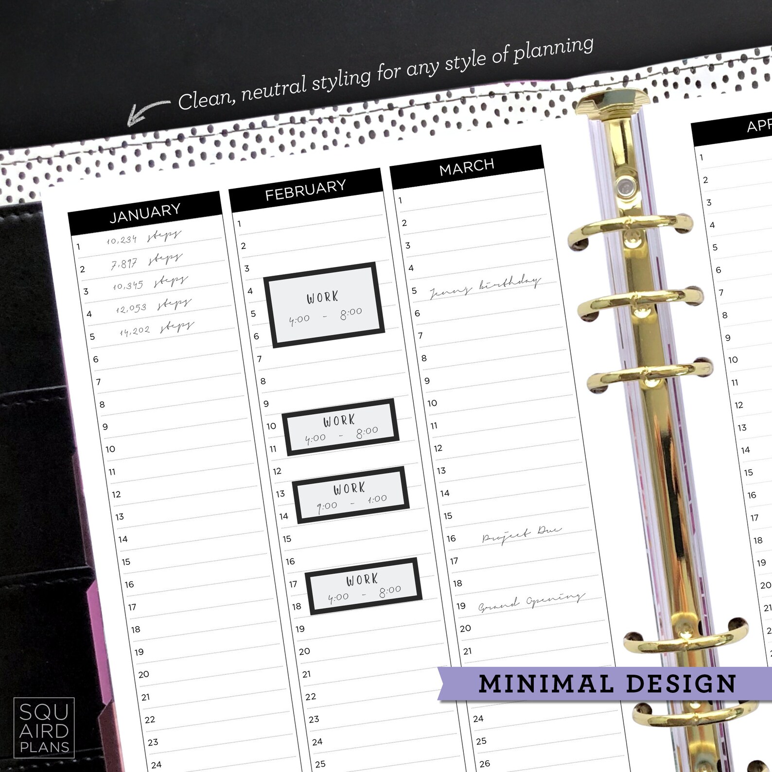 Undated Yearly Planner Printable Perpetual Layout - Etsy