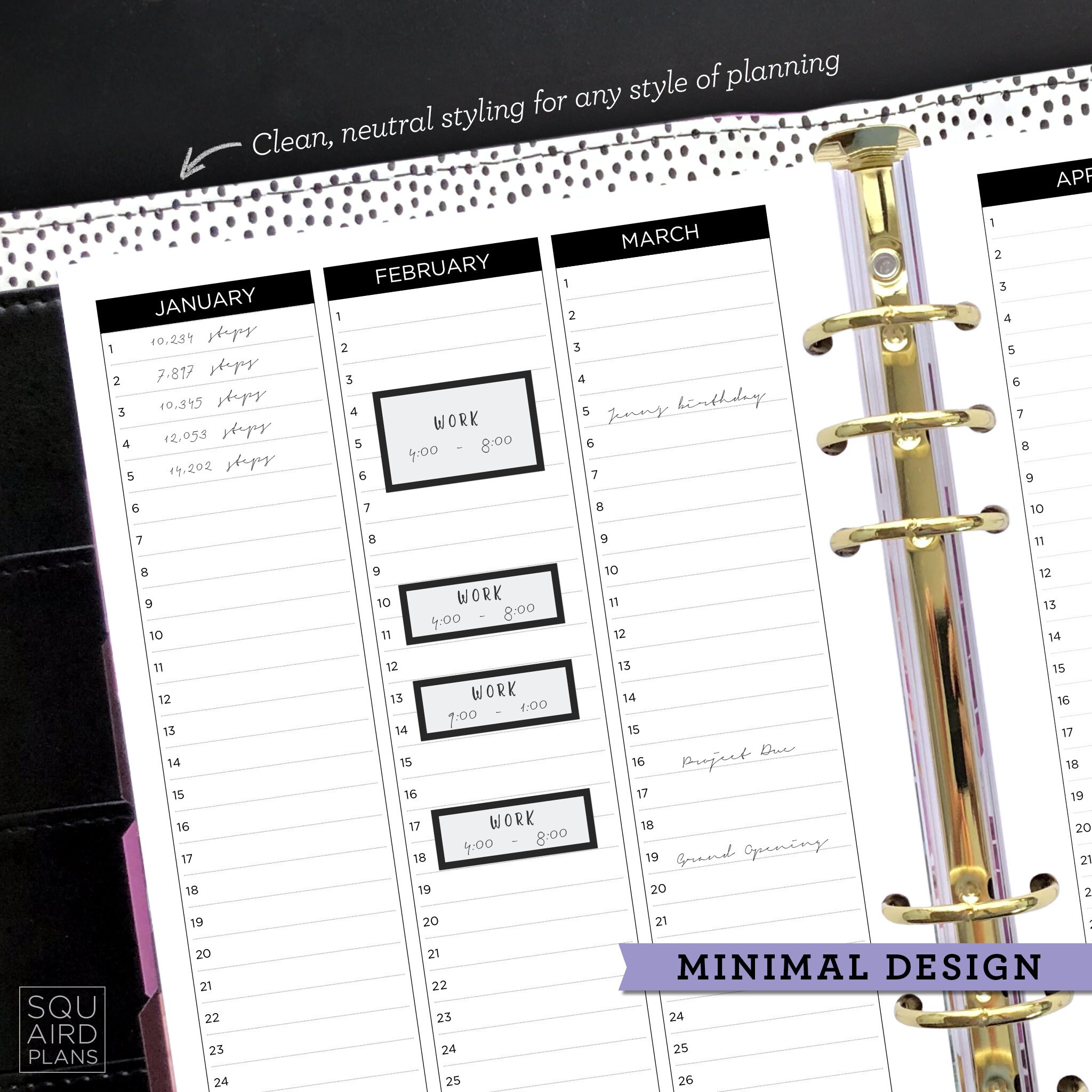 Undated Yearly Planner Printable Perpetual Layout - Etsy