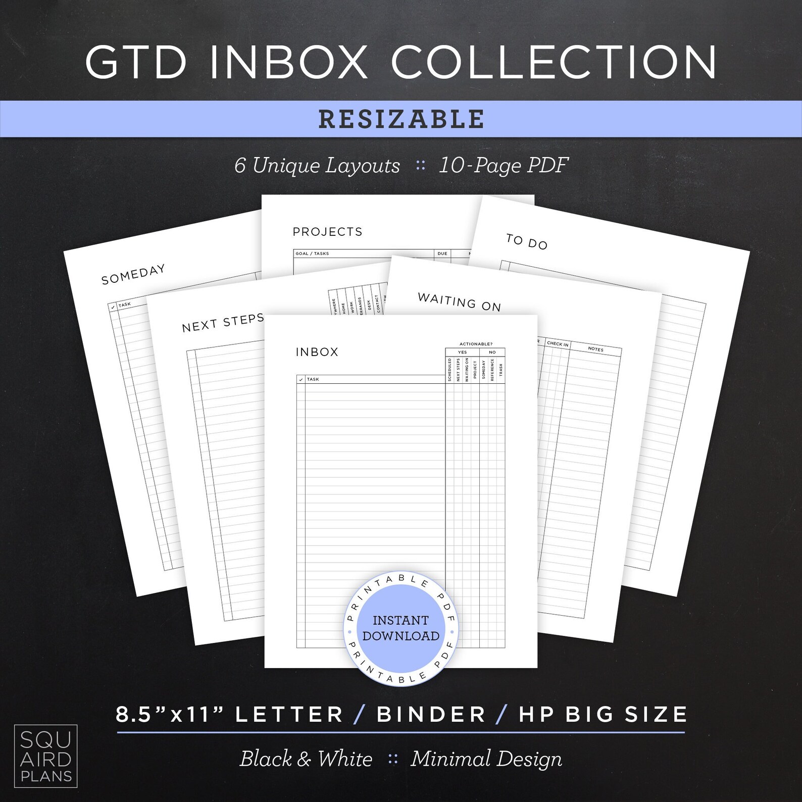 GTD Inbox Collection Getting Things Done Inbox / Task - Etsy