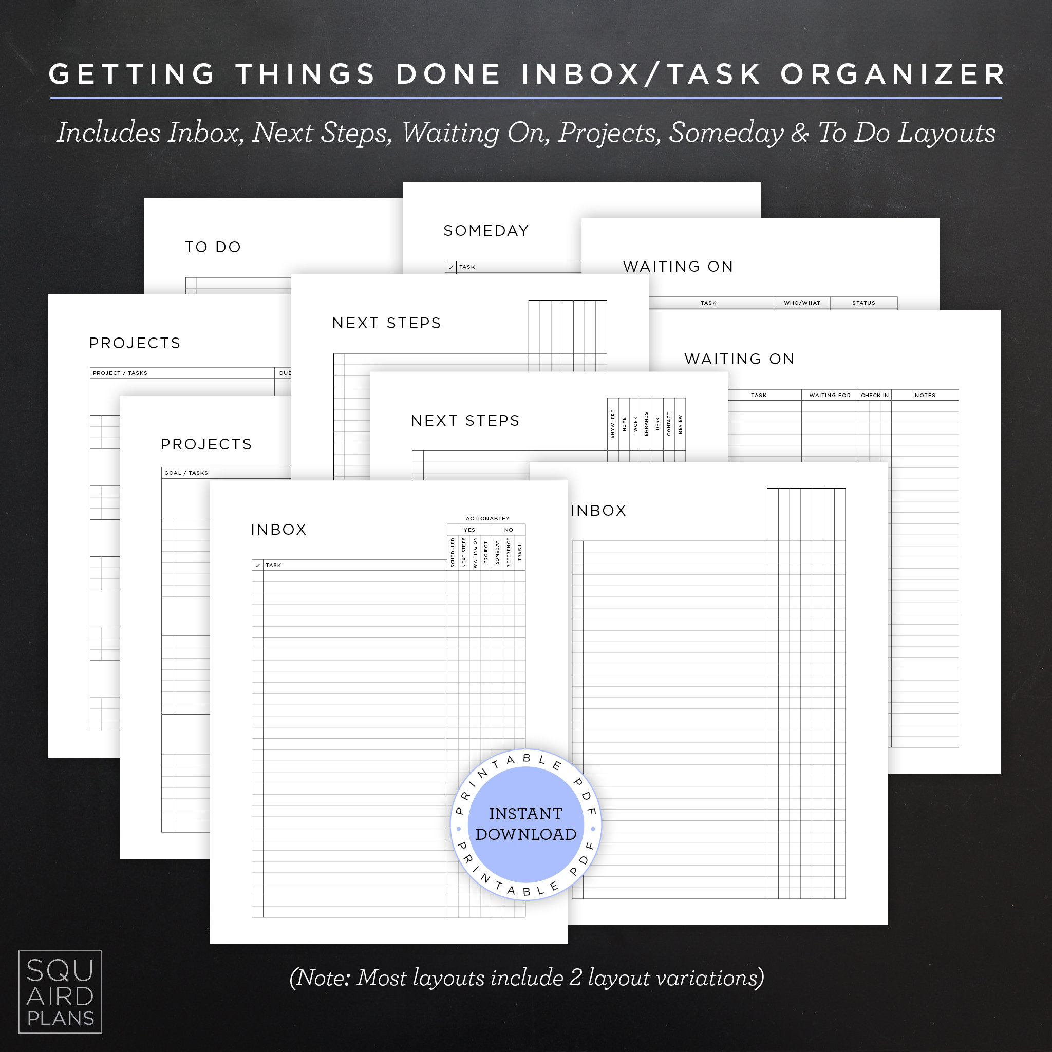 GTD Inbox Collection Getting Things Done Inbox / Task - Etsy