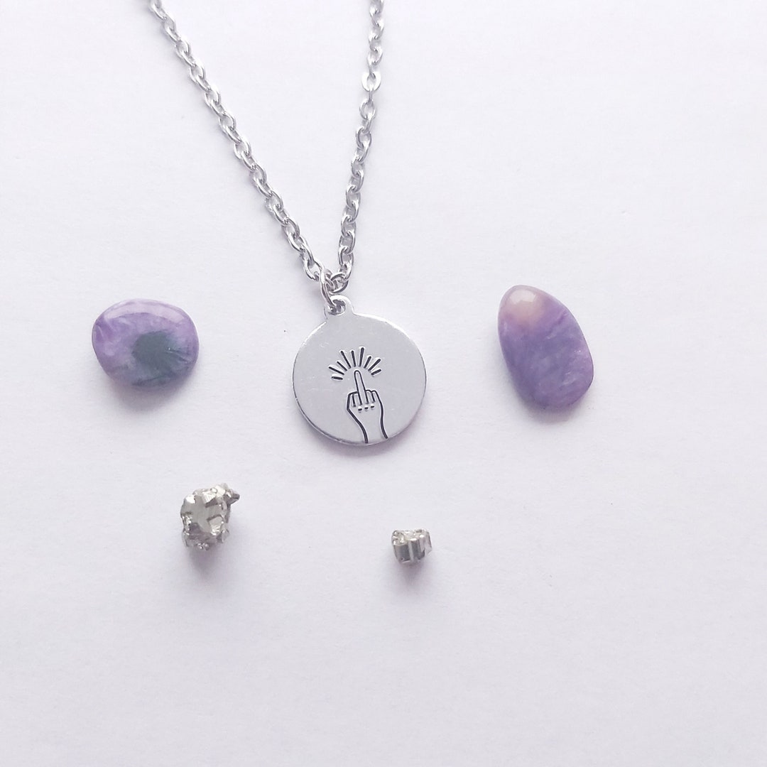 Shining Middle Finger Necklace Sassy Social Distance Jewelry - Etsy