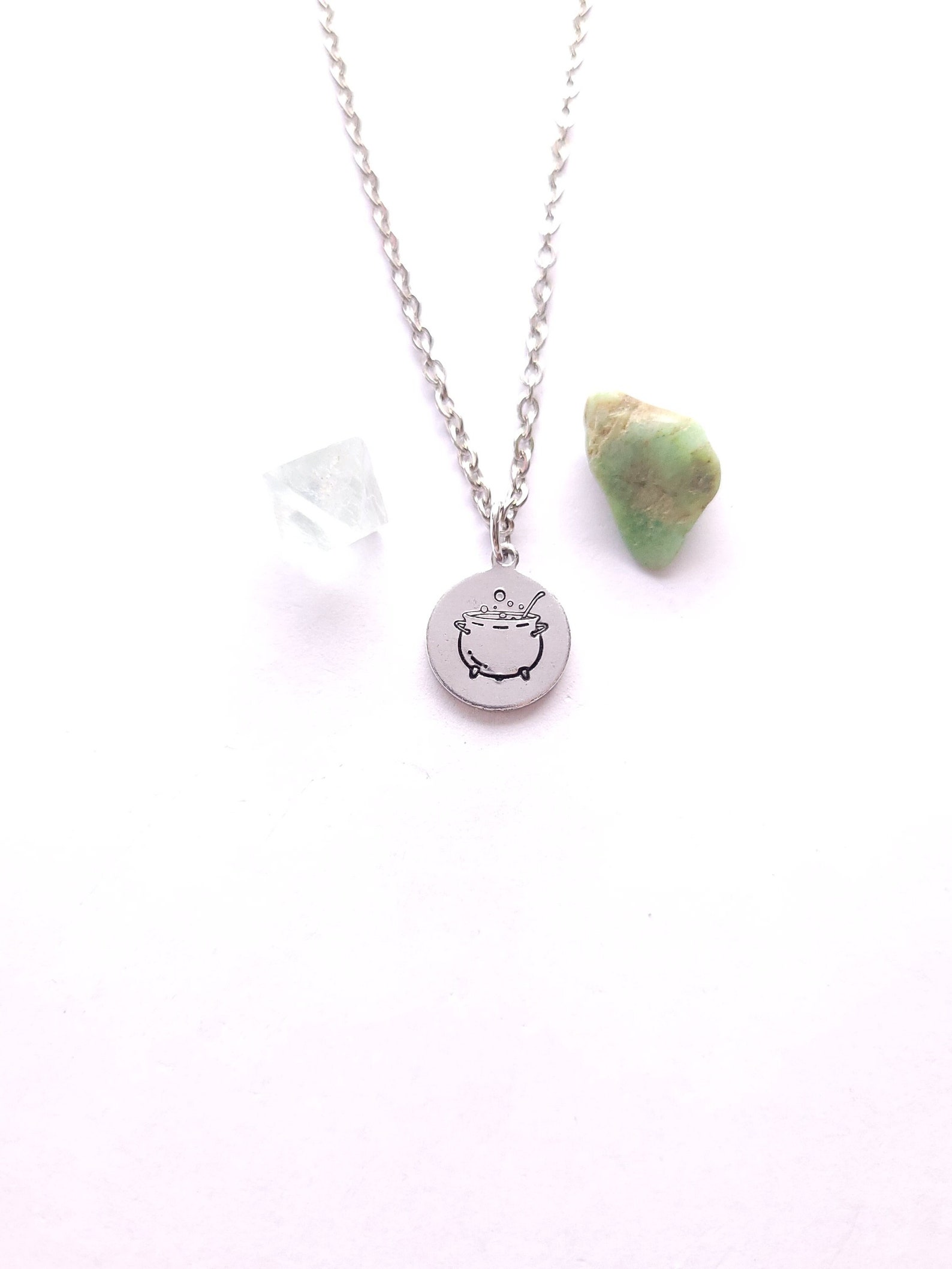 Cauldron Pendant Necklace, Halloween, Witch, 18" Inch Stainless Steel ...