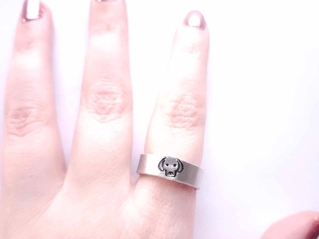 Simple Dog Face Ring, MULTIPLE Animals Available, Pet Memorial ...
