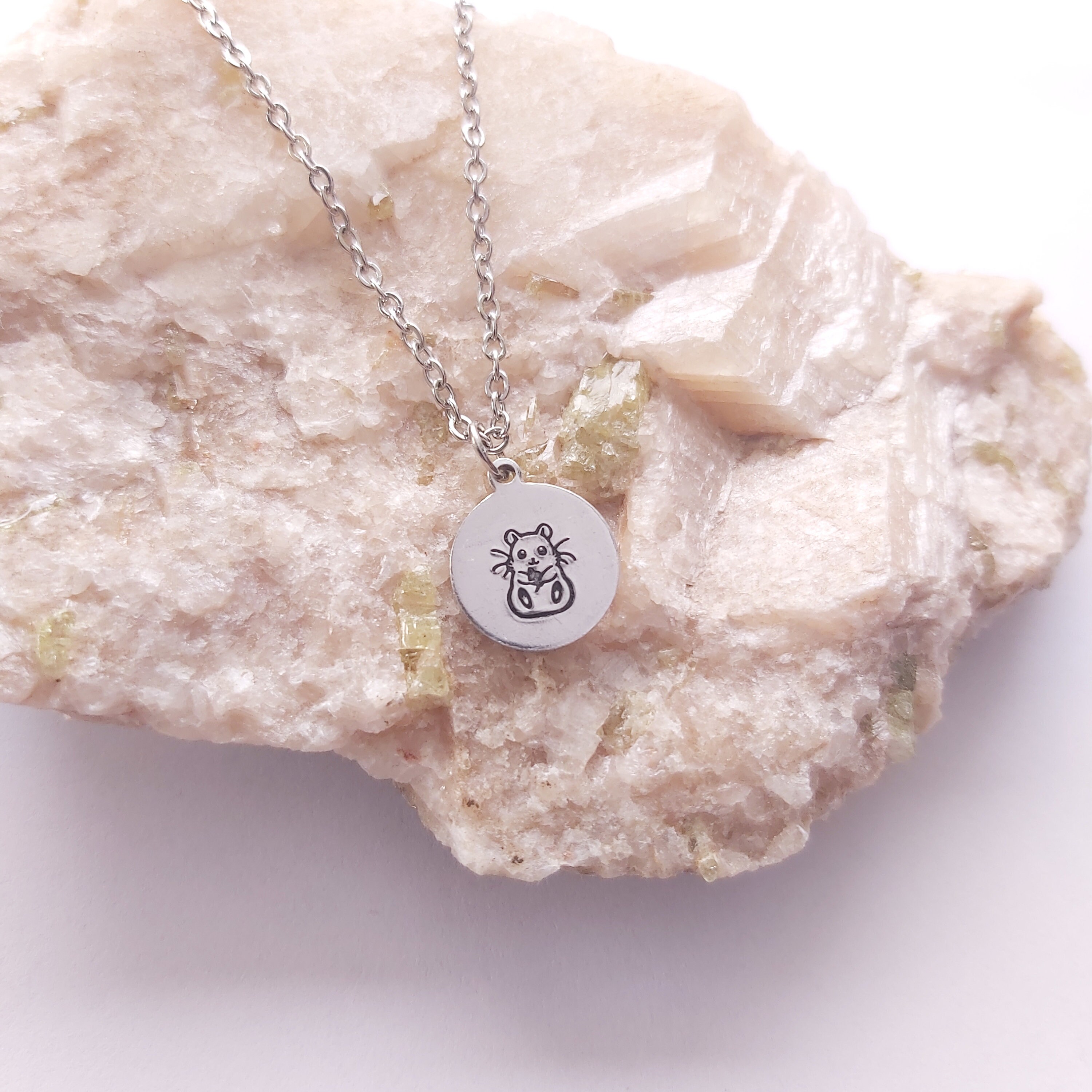 Hamster Charm Necklace With 18 Inch Stainless Steel Chain - Etsy