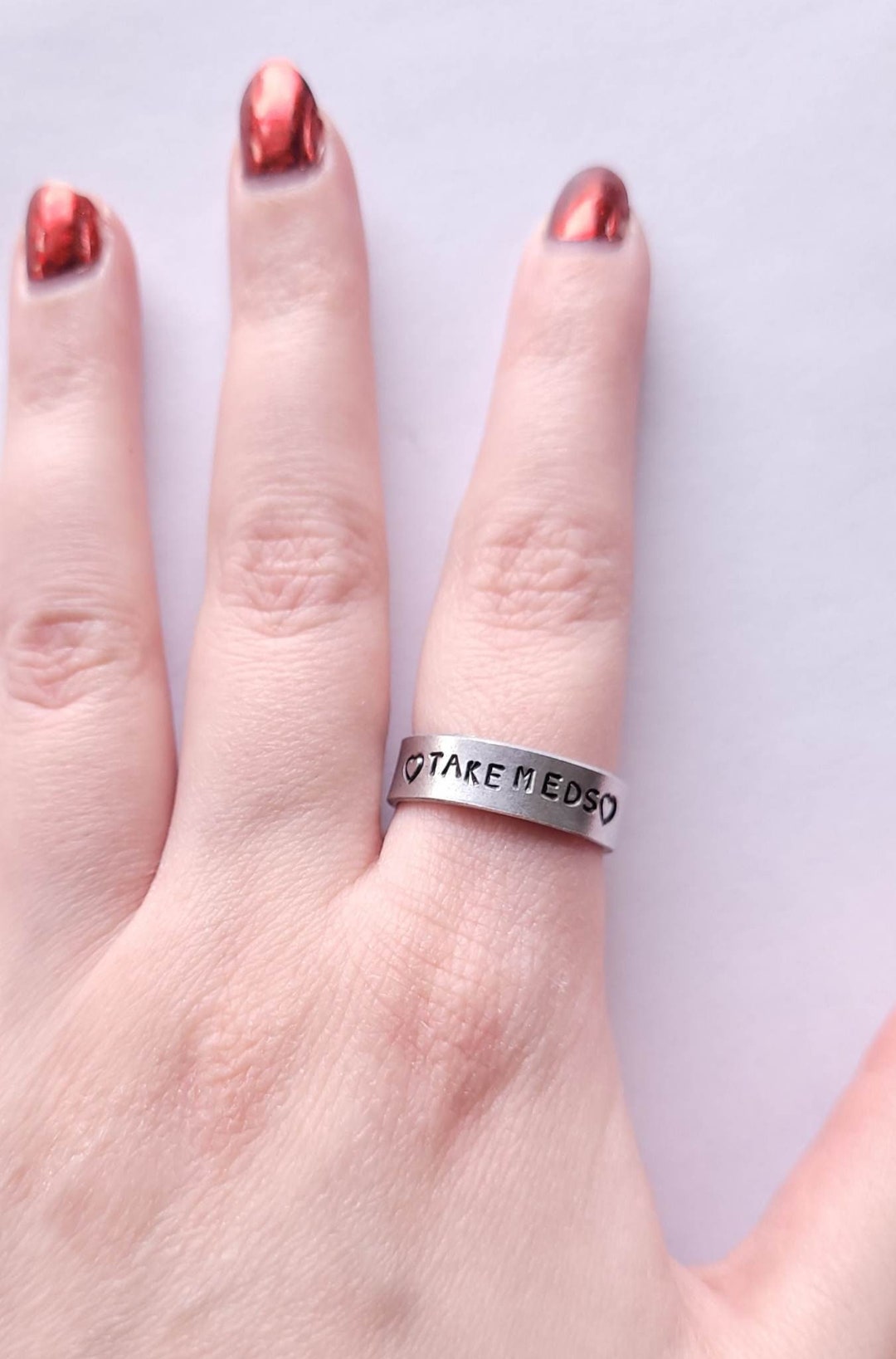 Self Care Reminder MULTIPLE OPTIONS Adjustable Wrap Ring, Non ...