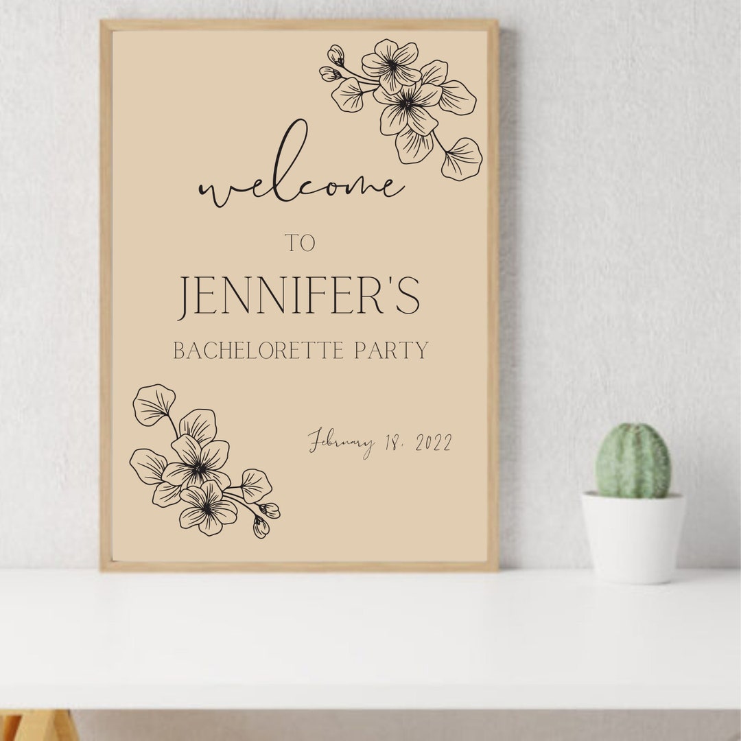 Bachelorette Party Welcome Sign, Modern Bride Bachelorette Party ...