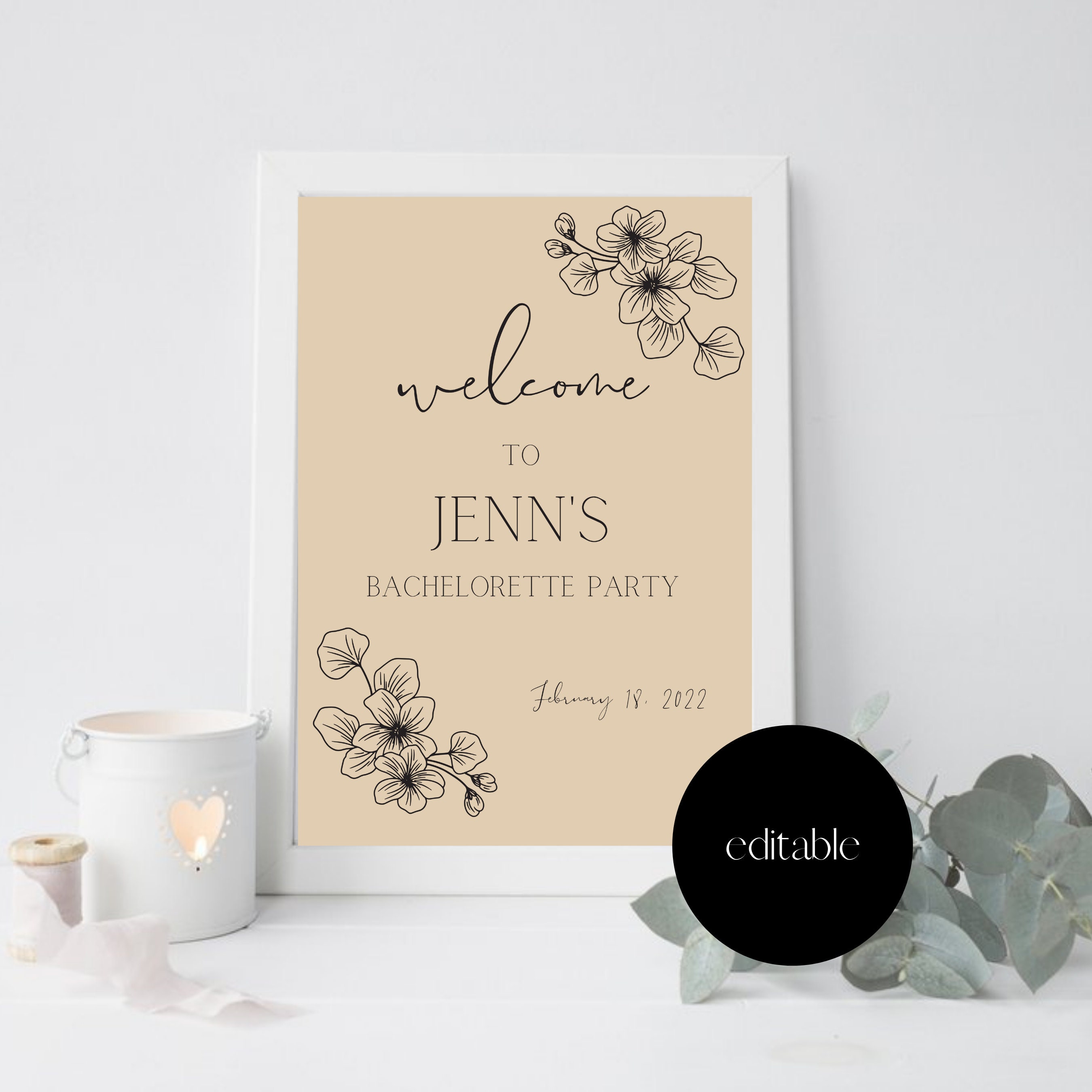 Bachelorette Party Welcome Sign, Modern Bride Bachelorette Party ...