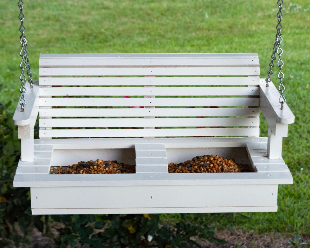 Handmade Porch Swing Bird Feeder: Reclaimed Wood, Hanging Hardware - Etsy
