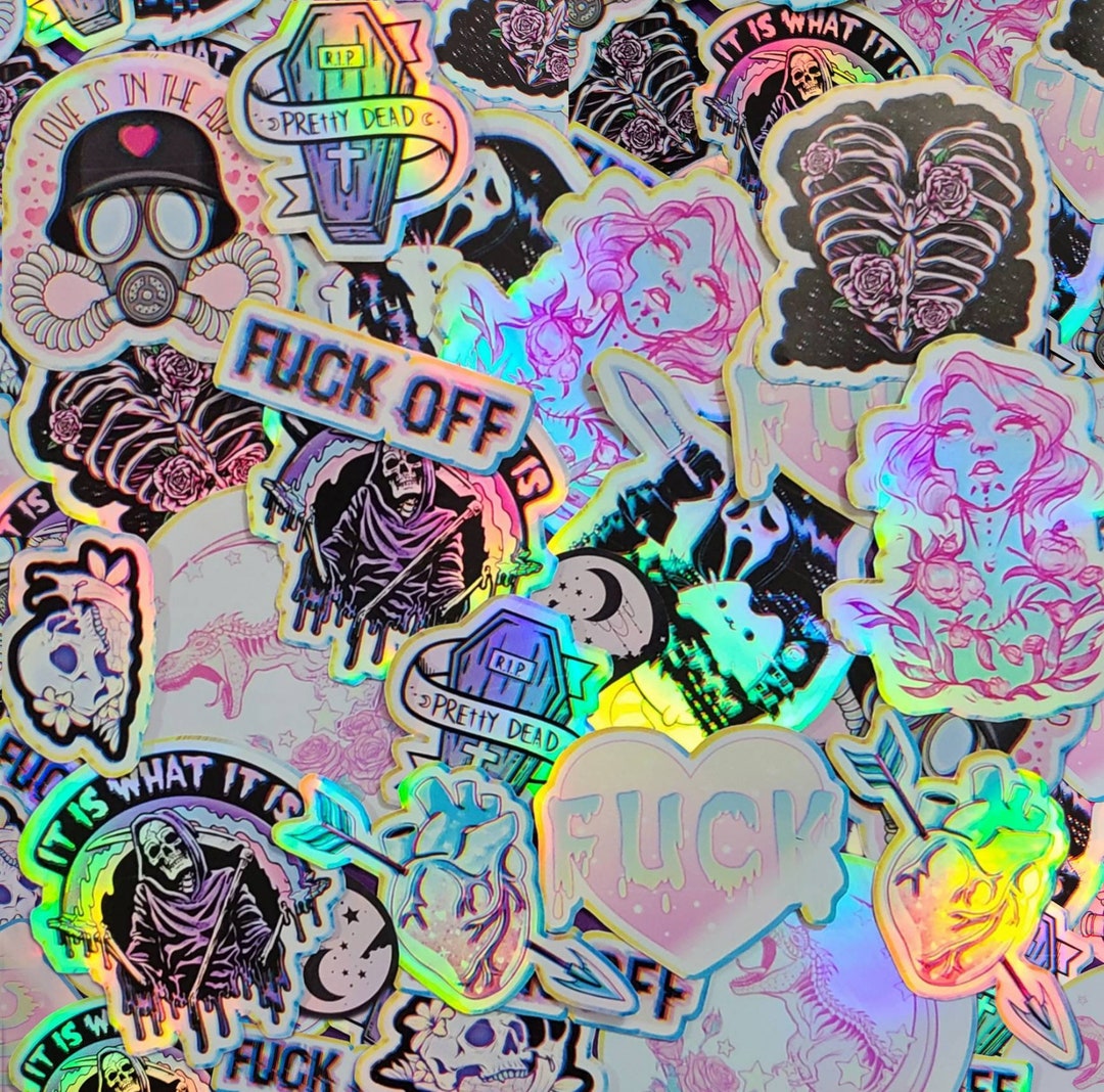 11 Pack Goth Sticker Set Holographic Aesthetic Vibes Pastel 3 Inch ...