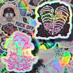 11 Pack Goth Sticker Set Holographic Aesthetic Vibes Pastel 3 Inch ...
