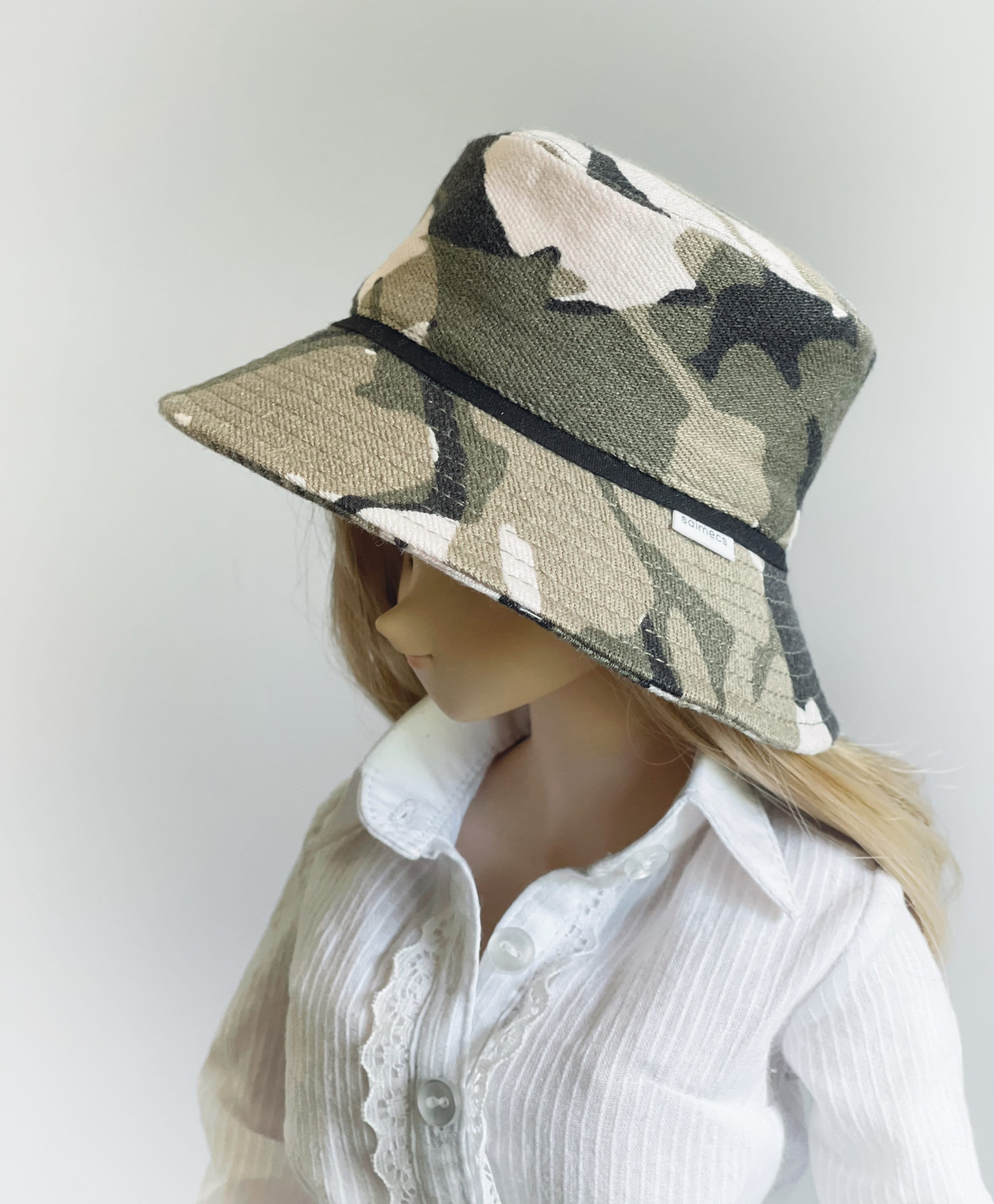 BJD Doll Bucket Hat Olive Drab Camo Upcycled Denim Cute - Etsy