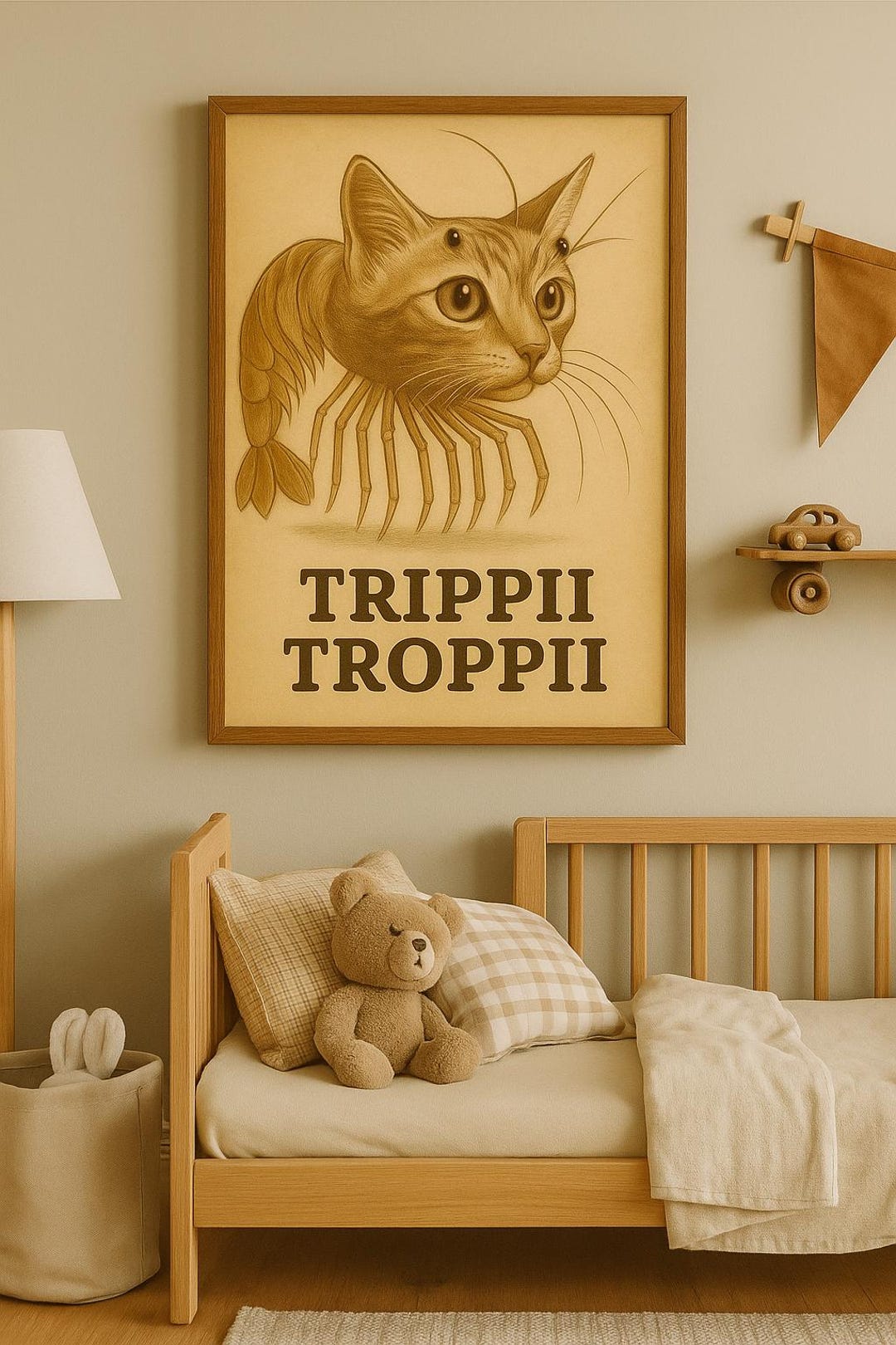 Trippi Troppi Poster – Vintage Brainrot Wall Art – Funny Cat Shrimp ...