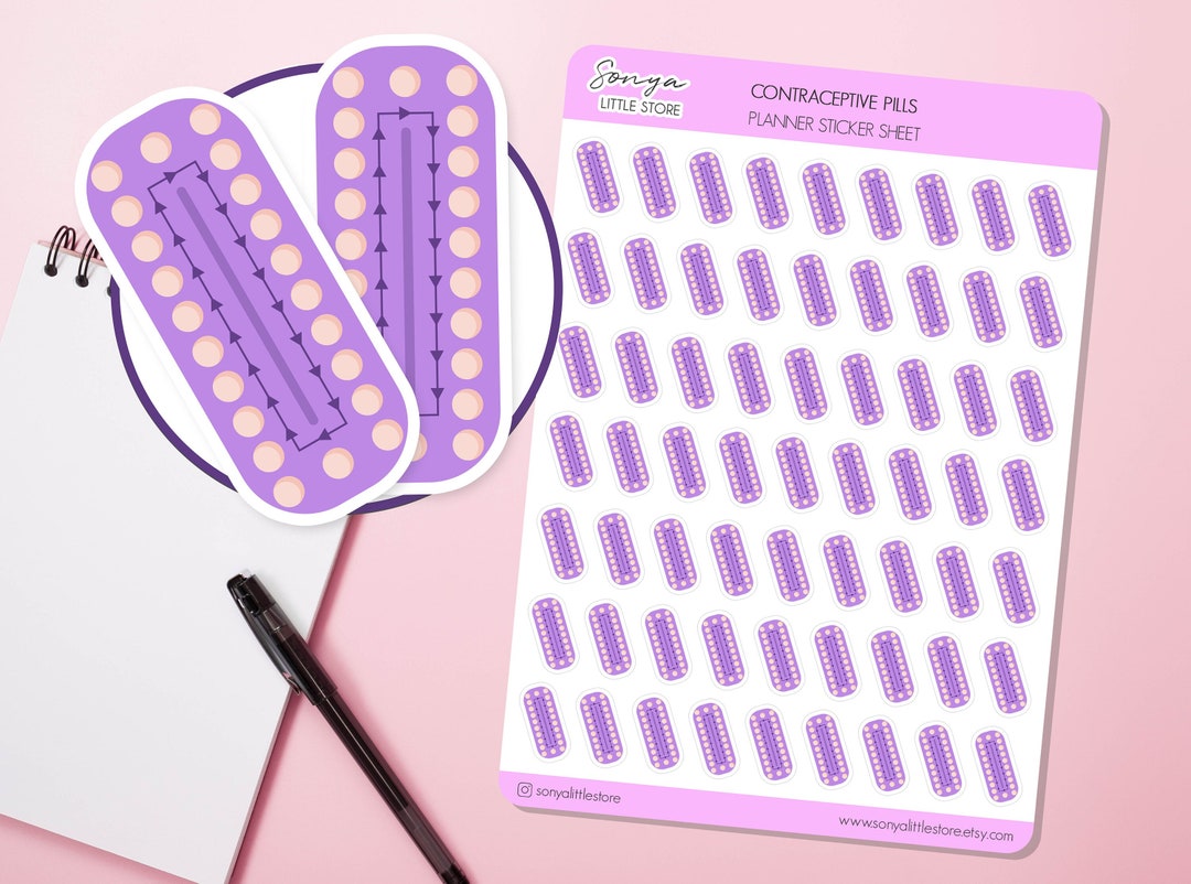 Contraceptive Pills Planner Stickers Birth Control Pills Journal Diary ...