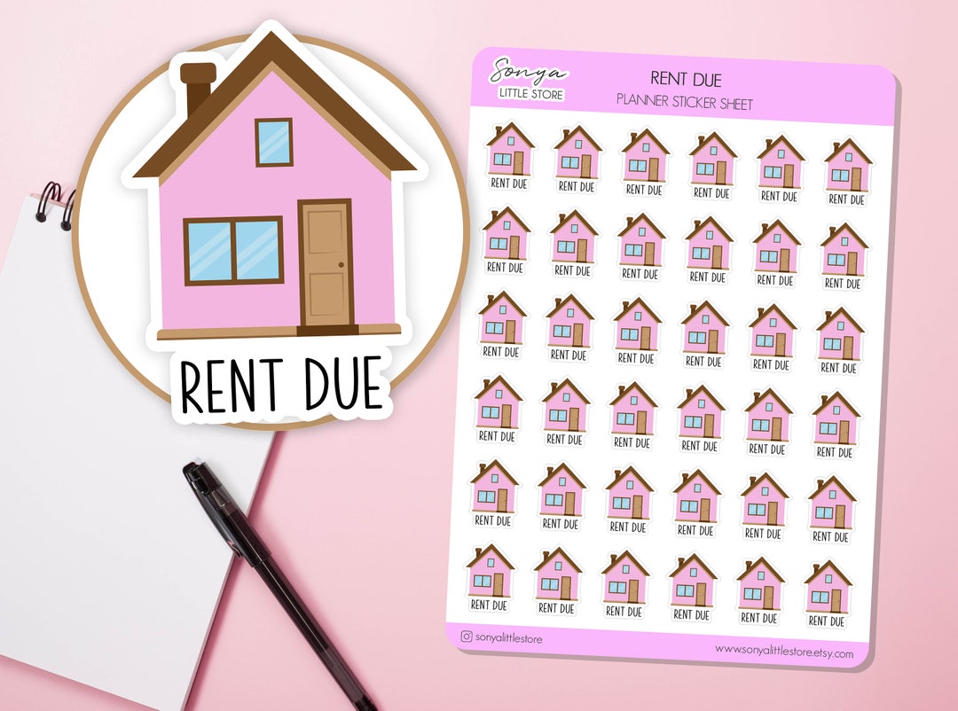 Rent Due Planner Stickers | Pay Rent House Bill Reminder Household ...