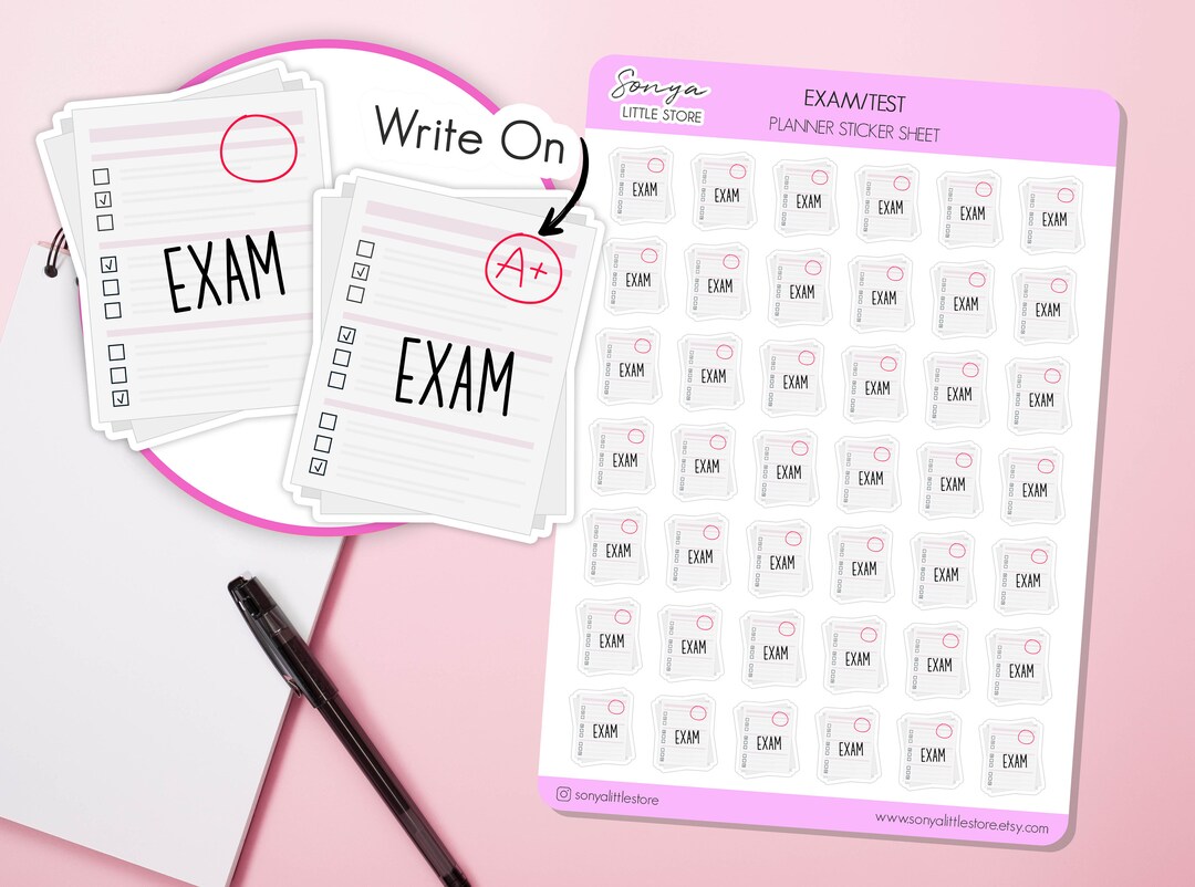 Exam Planner Stickers | Exam Test School | University College | Study ...