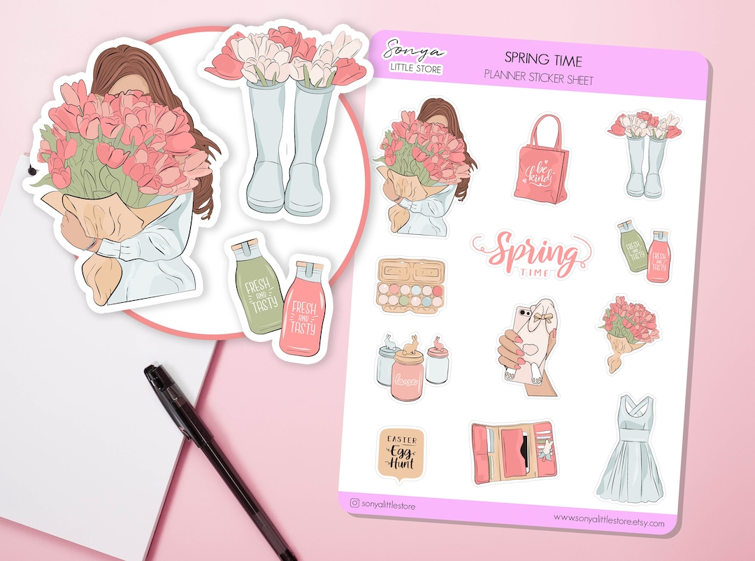 Spring Time Planner Stickers | Spring Season Easter Journal Diary ...