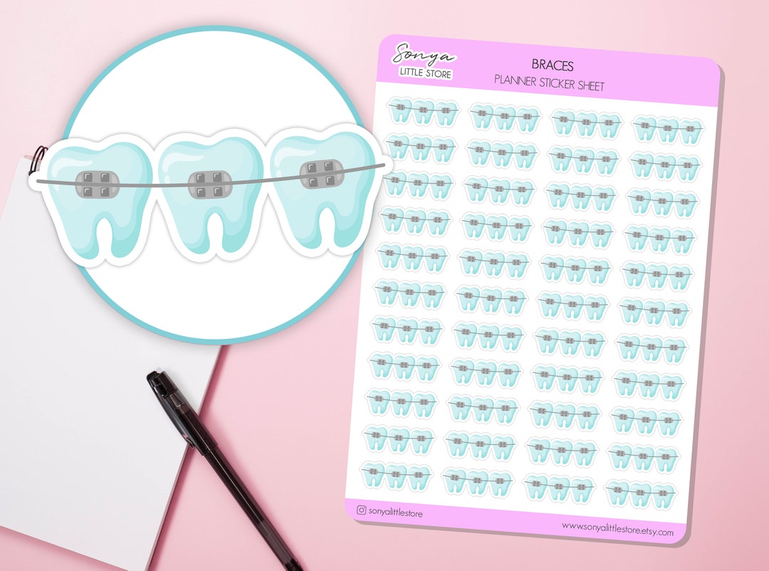 Braces Orthodontist Planner Stickers Dentist Appointment Teeth Aligners ...