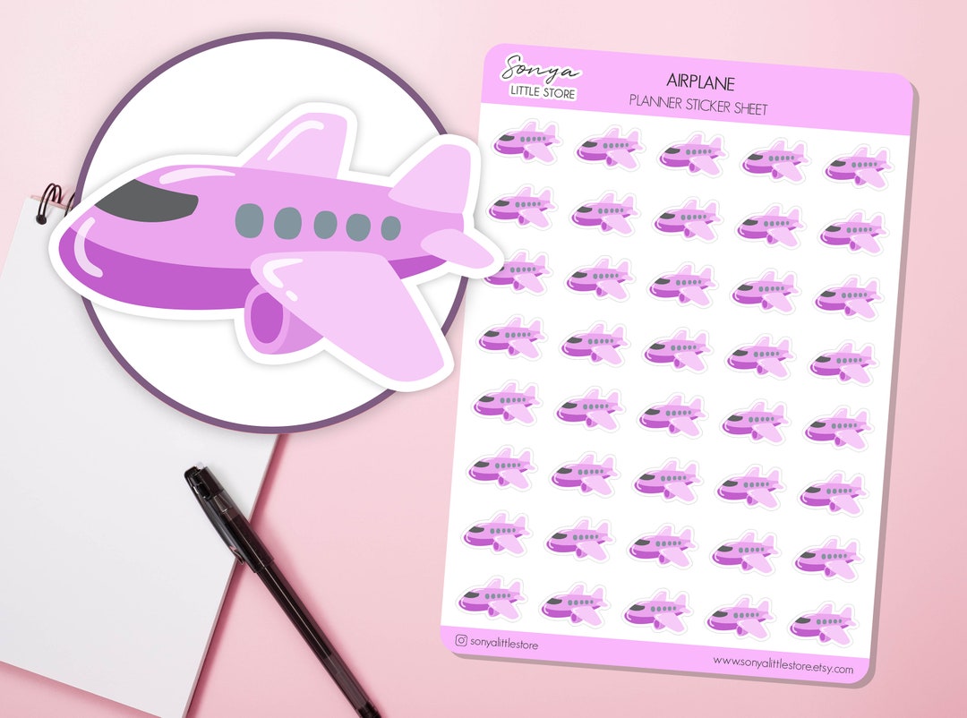 Airplane Planner Stickers Plane Sticker Travel Stickers Transport ...