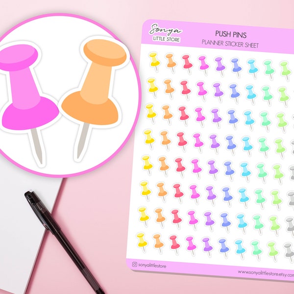 Thumb Tack Stickers - Etsy