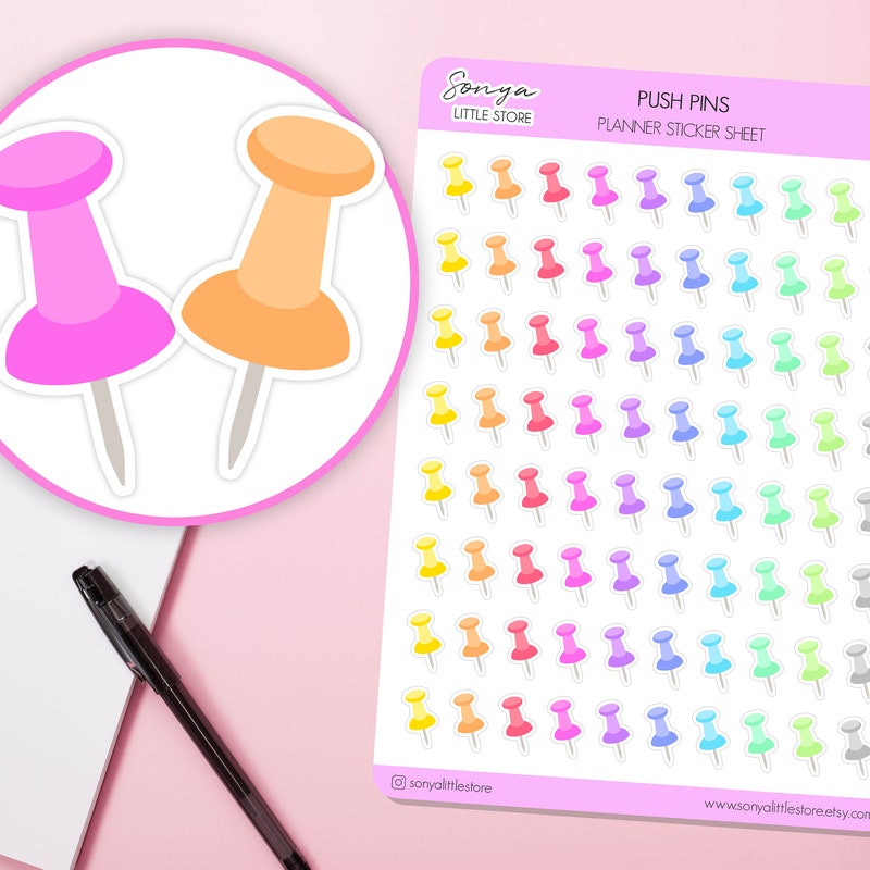 Thumb Tack Stickers - Etsy