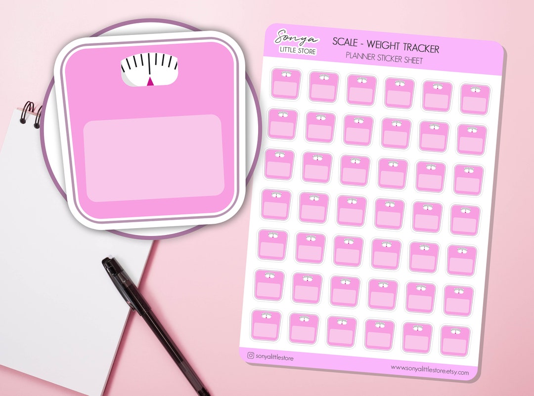 Weigh Tracker Scales Planner Stickers| Scale Weight Loss/gain Tracker ...