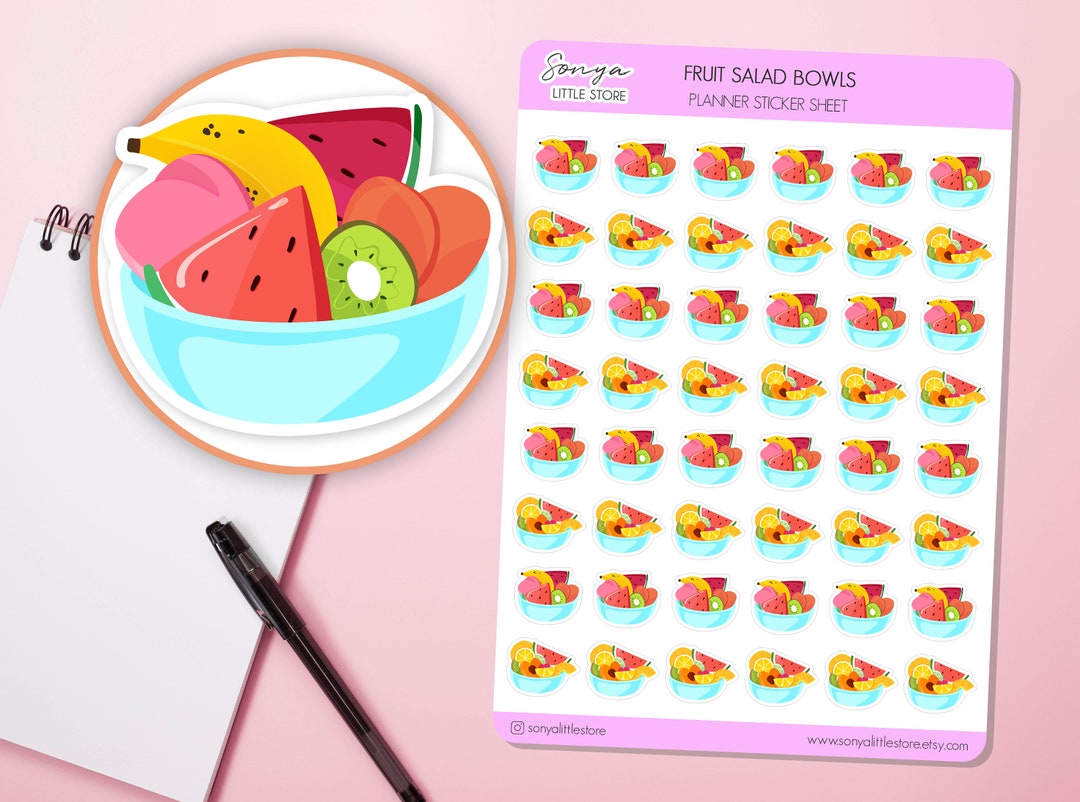 Fruit Salad Bowl Planner Stickers Tracker Healthy Diet Food Meal ...