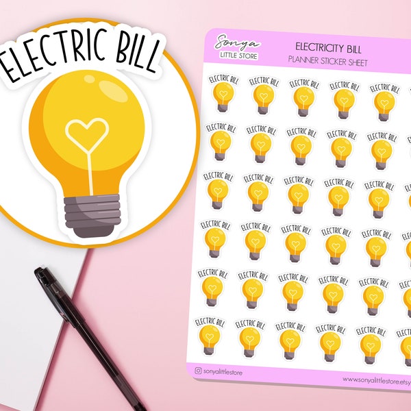 Electric Bill Due Label Sticker - Etsy
