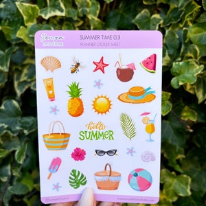 Summer Time Planner Stickers | Tropical Summer Holiday Stickers ...