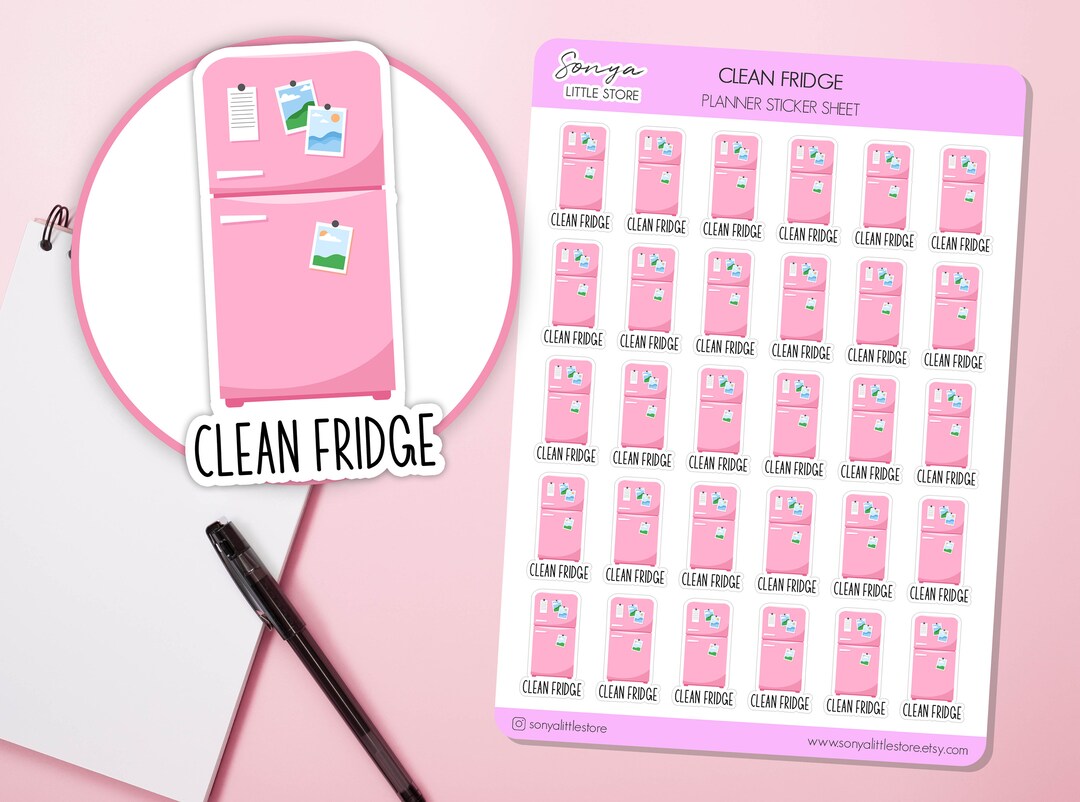 Clean Fridge Planner Stickers | Chores Stickers | Clean Refrigerator ...