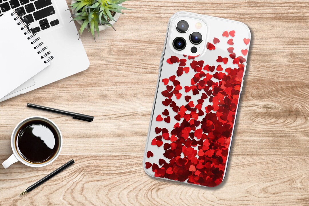 Liquid Hearts iPhone 11 iPhone 12 13 Clear Case Valentine's Day Phone ...