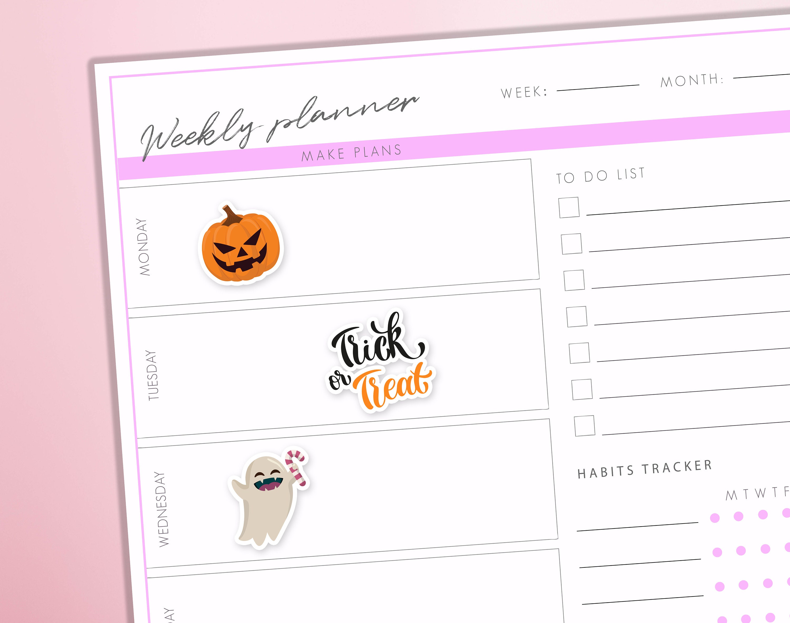 Halloween Elements Planner Stickers Spooky Halloween Diary Journal ...