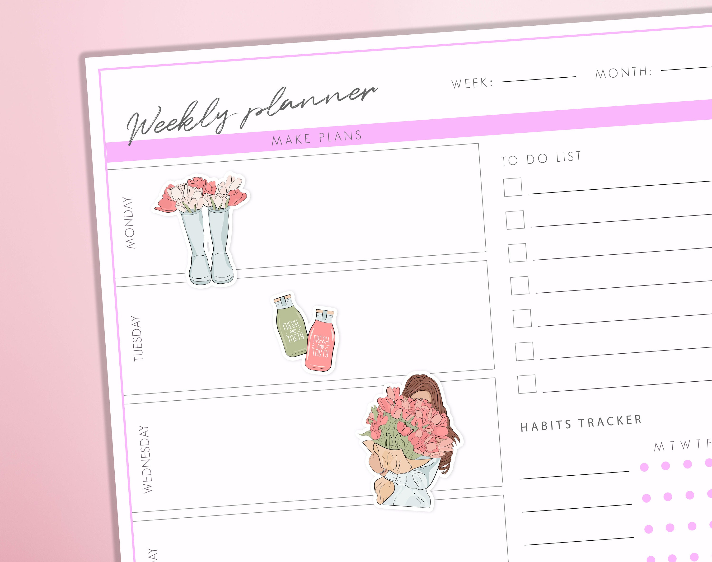 Spring Time Planner Stickers Spring Easter Journal Diary - Etsy