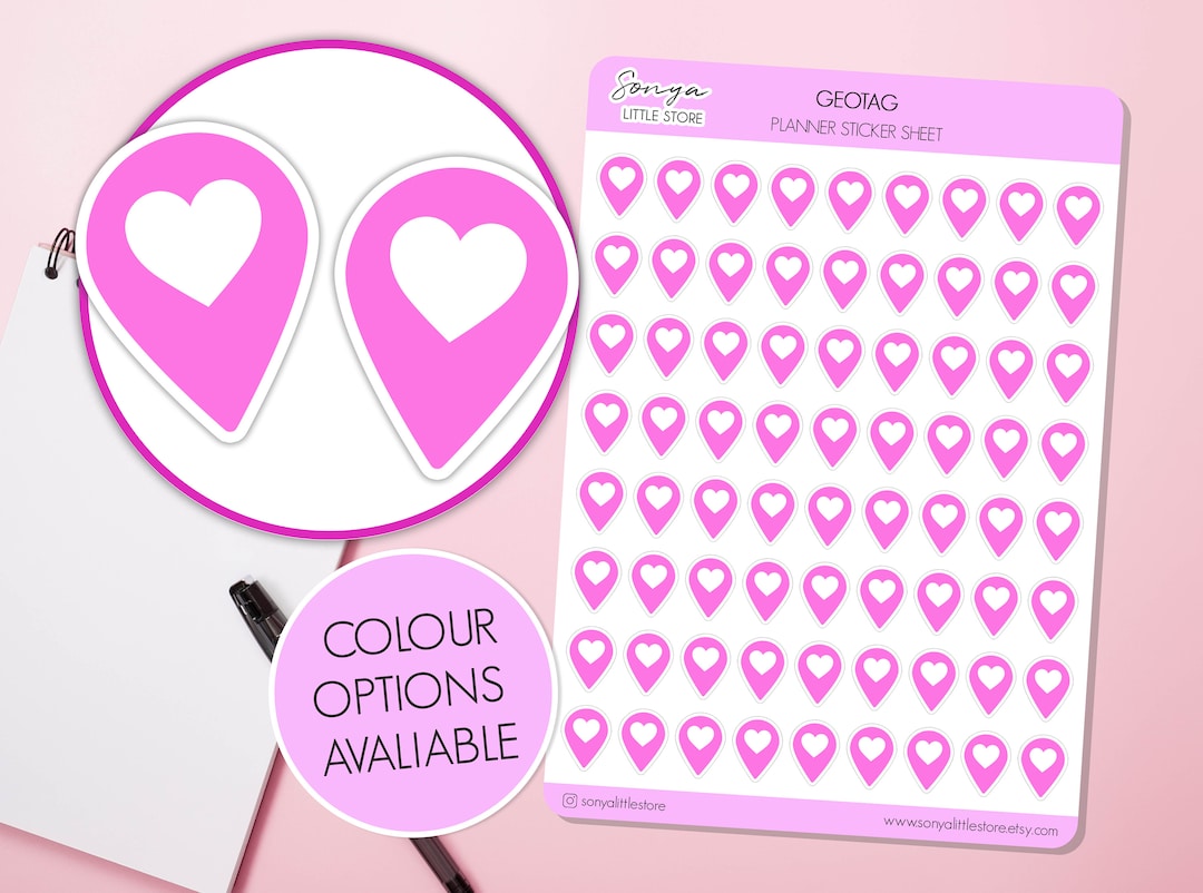 Geotag /location/ Map Marker Planner Stickers | Travel Location Mark ...