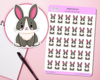 Bunny to Do Stickers S031 Rabbit Variety Pack Stickers for Happy ...