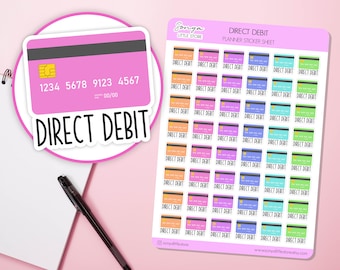 18 Cute Direct Debit/credit Card/pay Bill Reminder Planner Stickers - Etsy