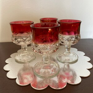 Ruby Red Kings Crown Wine or Sherry Glassware - Etsy