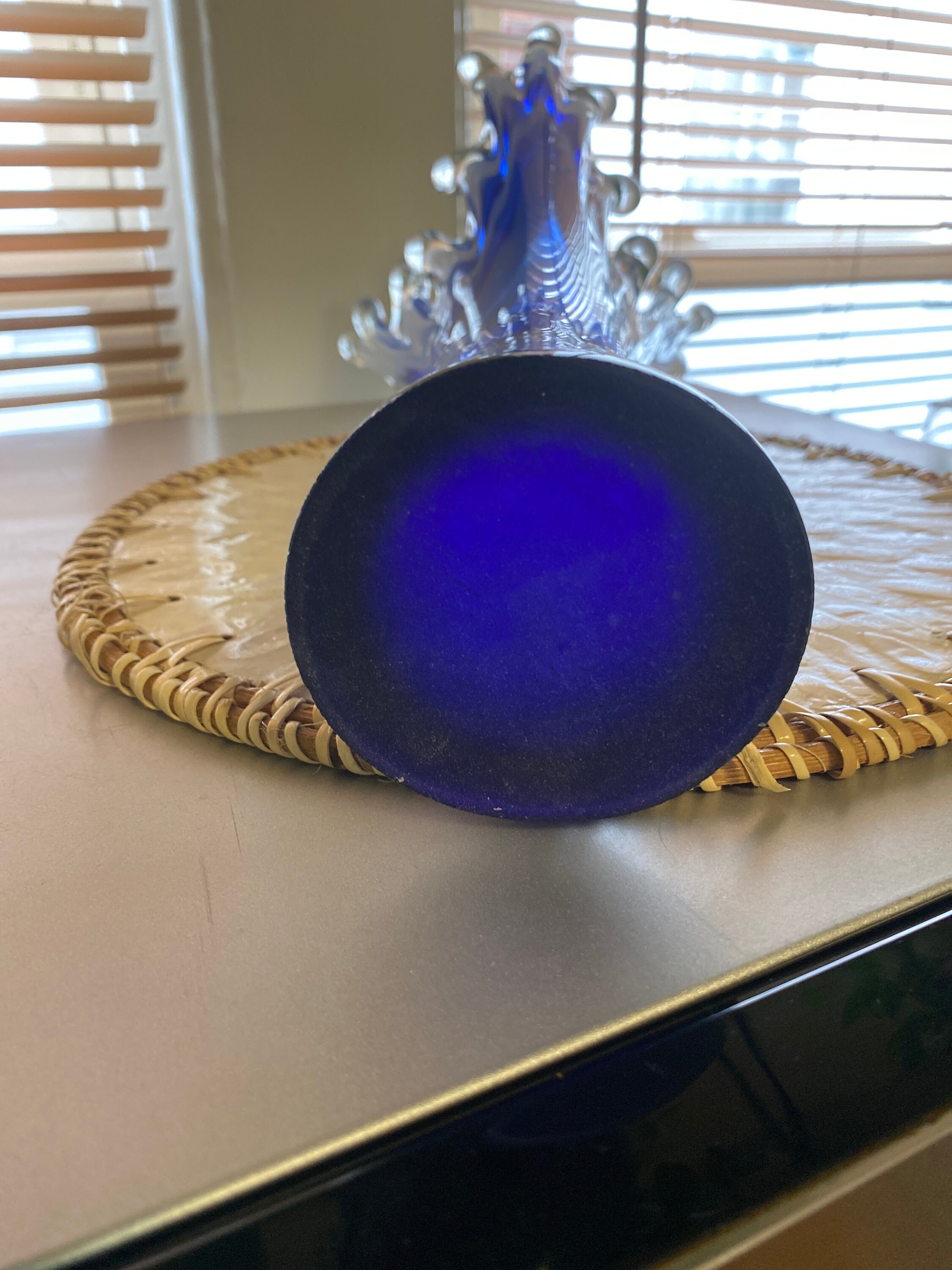Murano Blue Glass Splash Vase - Etsy