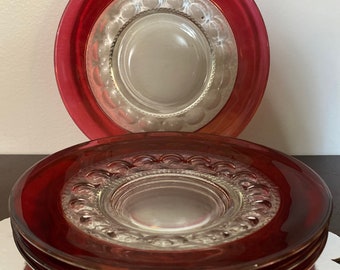 Ruby Red Dinner Plates - Etsy